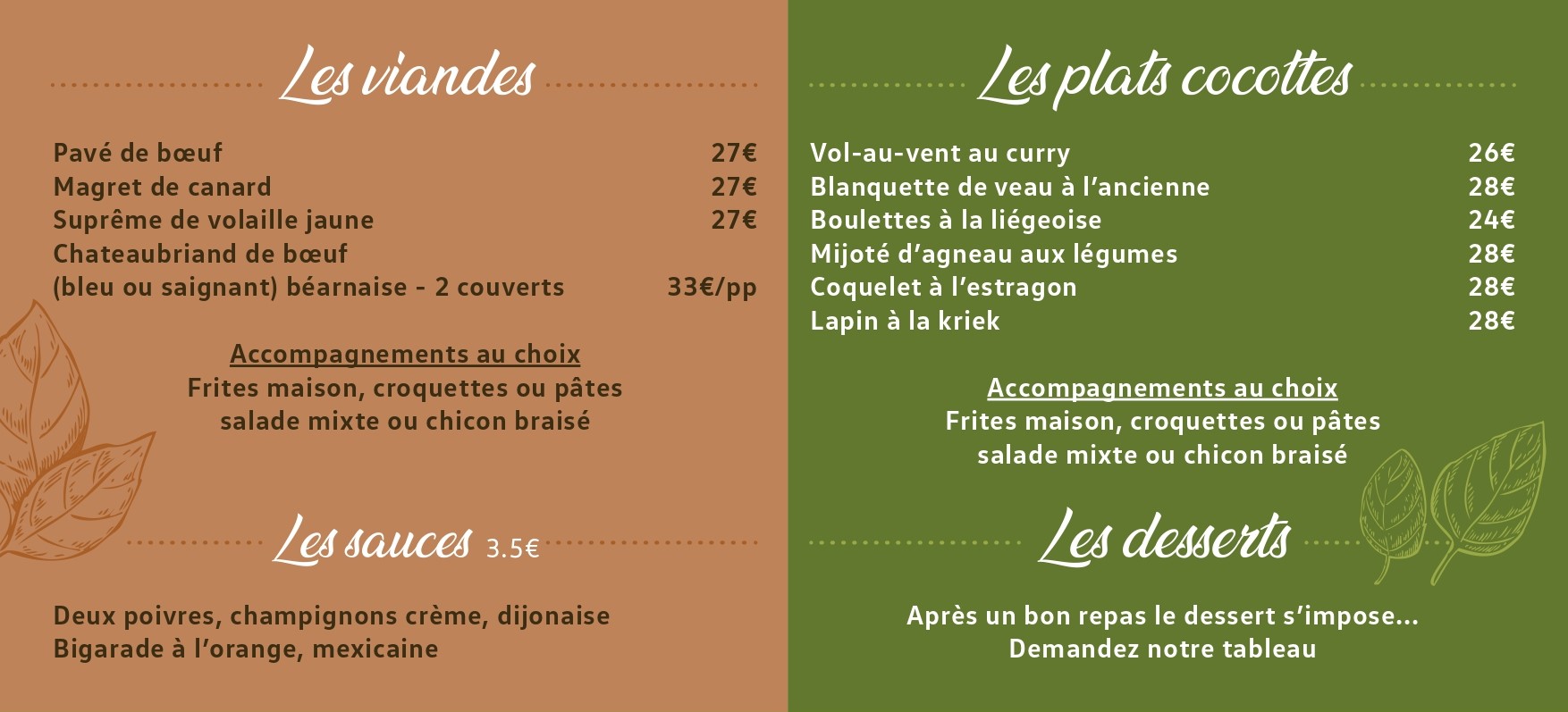 La carte | Vanille Cannelle